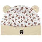 Aigner White & Beige Teddy Bear Logo Hat | Junior Couture QA