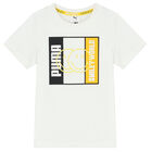 Puma White Smiley Logo T-Shirt | Junior Couture QA