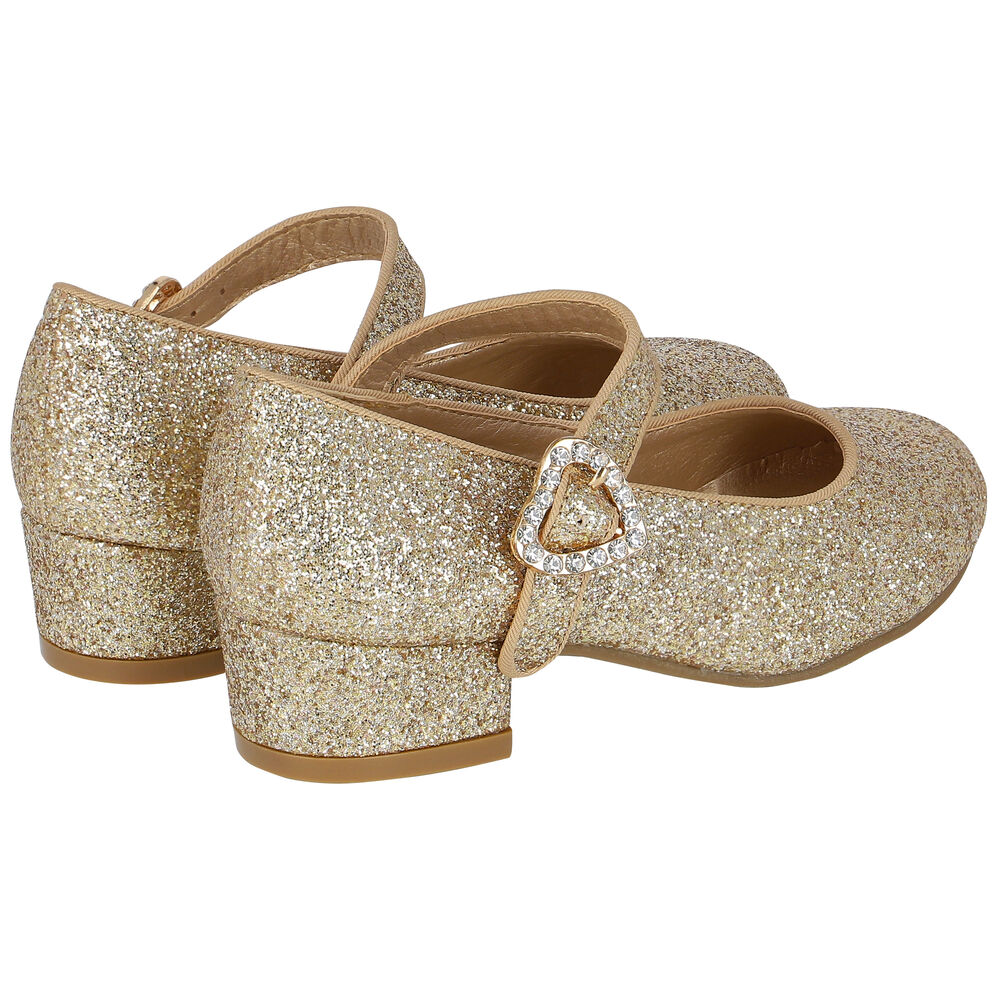 Angel's Face Girls Gold Glitter Shoes | Junior Couture QA