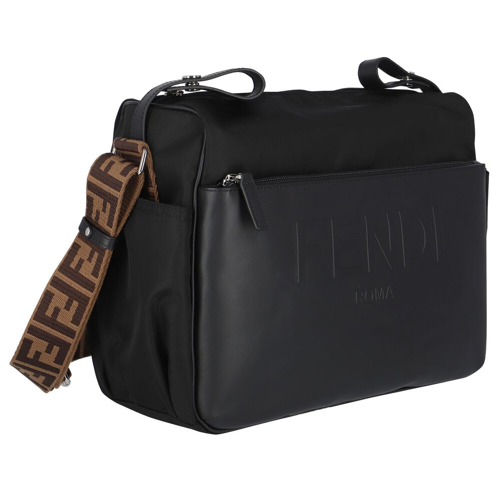 Fendi Black Logo Baby Changing Bag | Junior Couture QA